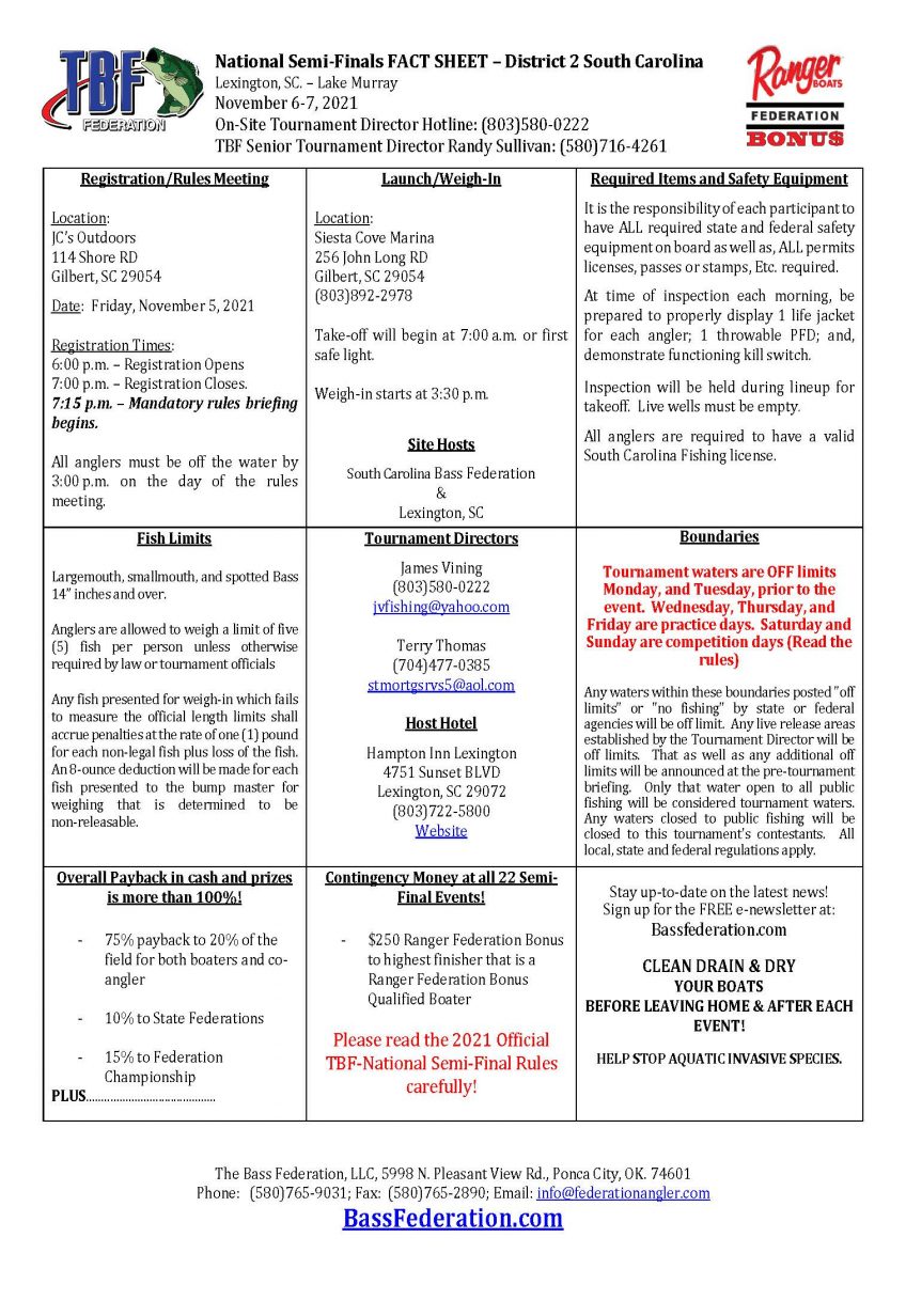 District 2 National Simi Final Entry Fee 2024 – TBFNC